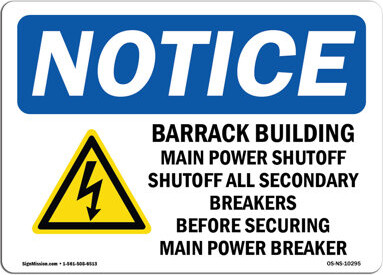 SignMission Barracks Building Main Power Sign - ShopStyle Home Office