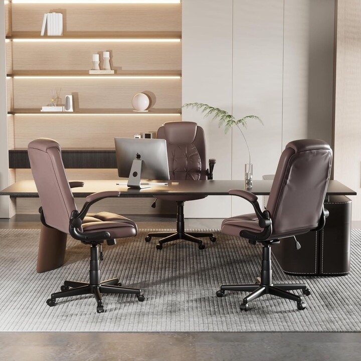 Vecelo High Back 360Â° Swivel Ergonomic Home Office Chair with Flip Up ...