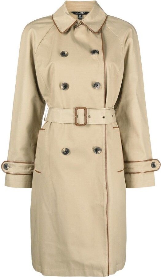 Lauren Ralph Lauren Double-Breasted Belted Trench Coat - ShopStyle