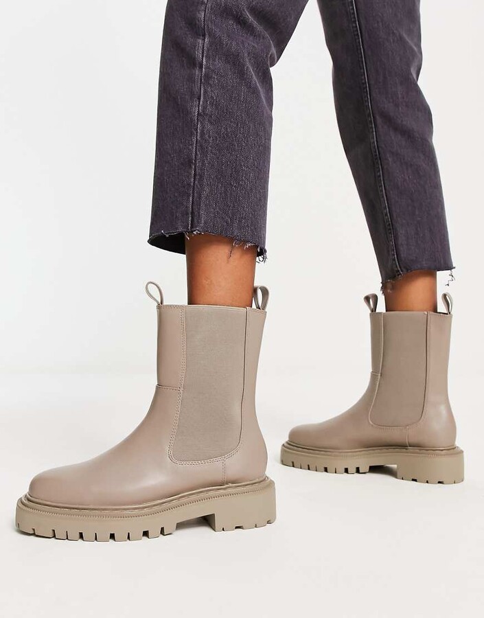 Monki chelsea boot in beige - ShopStyle