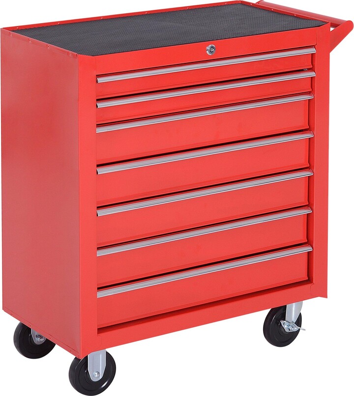 DURHAND Roller Tool Cabinet 7 Drawers Storage Chest Box Swivel Garage ...