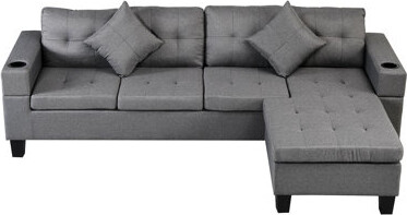 Angel Queen Sectional Sofa Set With L Shape Chaise Lounge ,Cup Holder ...