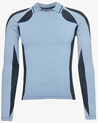 Saul Nash Mens Baby Blue Compression Cutaway-collar Woven top ...