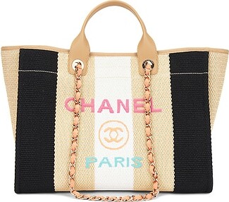 Chanel Raffia Deauville Tote Bag in Beige - ShopStyle