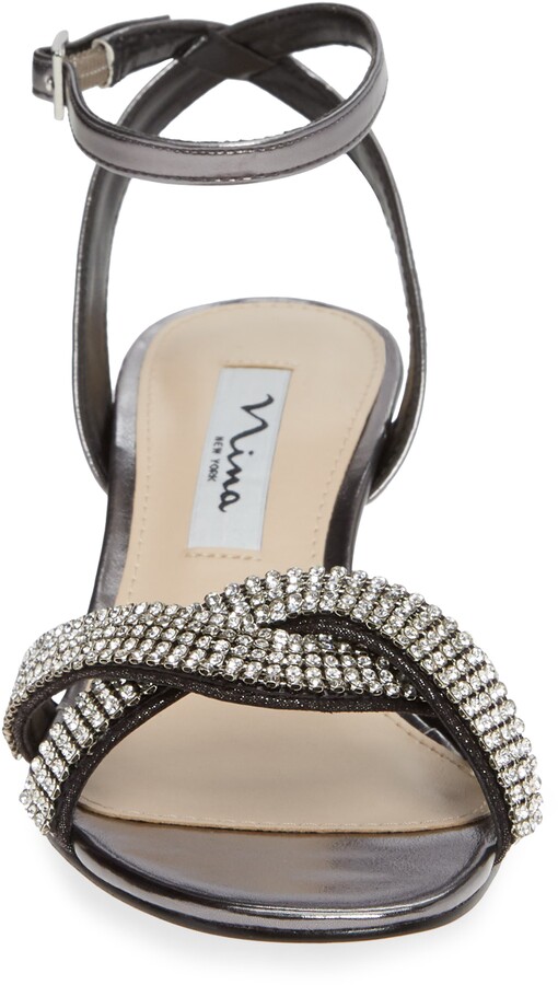 Nina Florina Crystal Embellished Wedge Sandal - ShopStyle