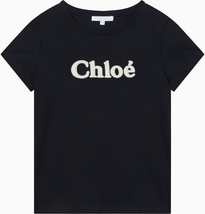 Chloé Dark crew-neck T-shirt in jersey - ShopStyle