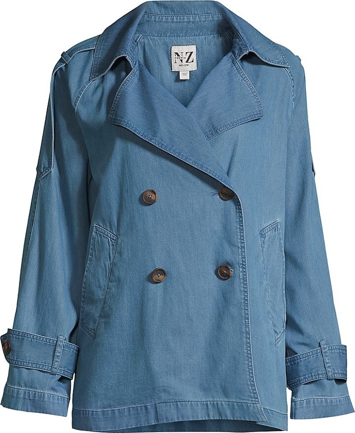 Nic+Zoe Raglan-Sleeve Denim Trench Coat - ShopStyle