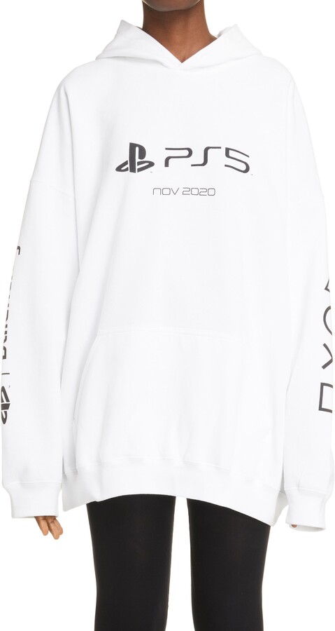 Balenciaga x Sony PlayStation 5 Oversize Cotton Hoodie - ShopStyle