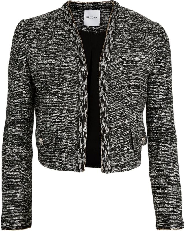 St. John Cropped Tweed Jacket - ShopStyle