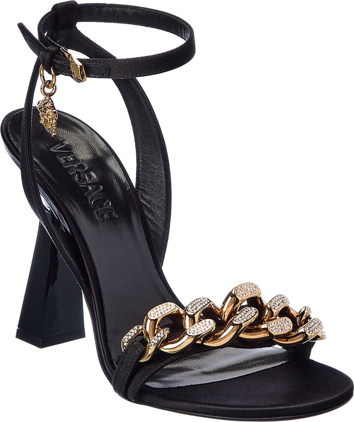 Versace Medusa Chain Silk Sandal - ShopStyle