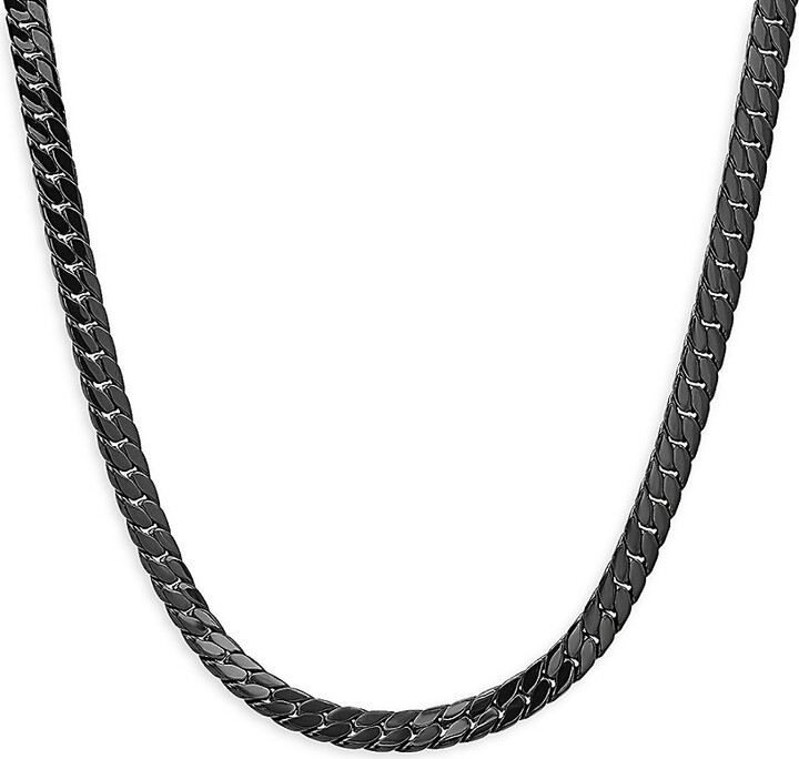 Anthony Jacobs Black IP Stainless Steel Curb Chain Necklace - ShopStyle ...