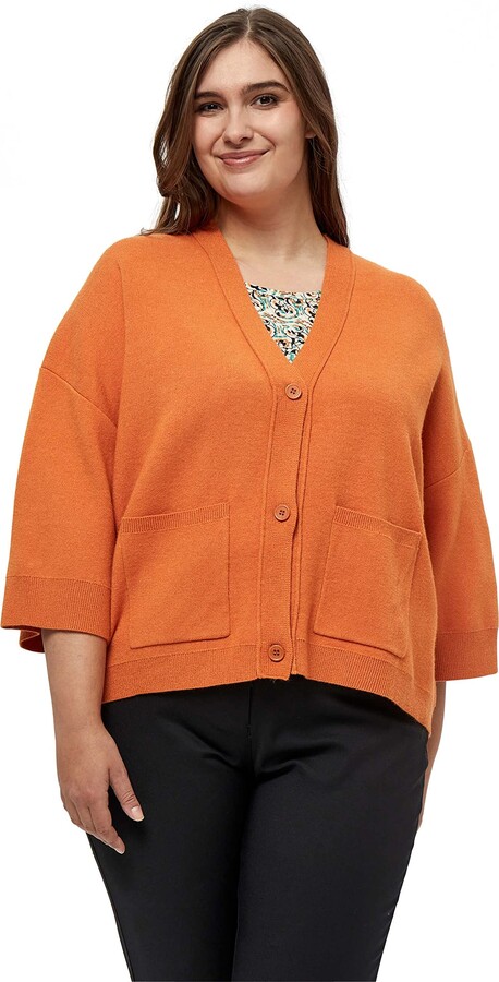 Peppercorn Women's Rosalia Cardigan Curve 6675M Peach Caramel Melange ...