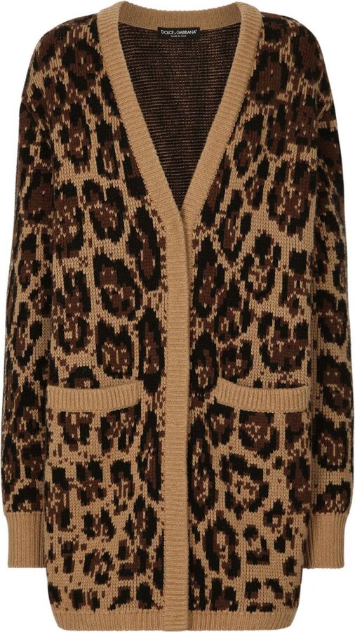 Dolce & Gabbana Leopard print cashmere cardigan - ShopStyle