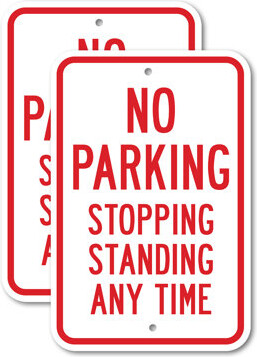 SignMission No Stopping or Standing - No Parking Stopping S Aluminum ...