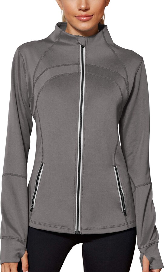 icyzone Women's Running Jacket Full Zip Activewear Workout Track Jacket ...