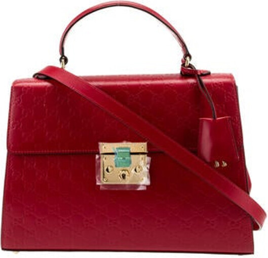 Gucci Signature Medium Padlock Signature Top Handle Bag - ShopStyle