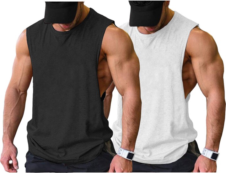 COOFANDY Men Workout Tank Top 2 Pack Gym Bodybuilding Sleeveless Muscle T Shirts - ShopStyle