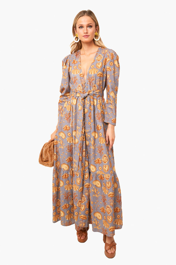 Carolina K. Corals Grey Ori Robe Dress - ShopStyle