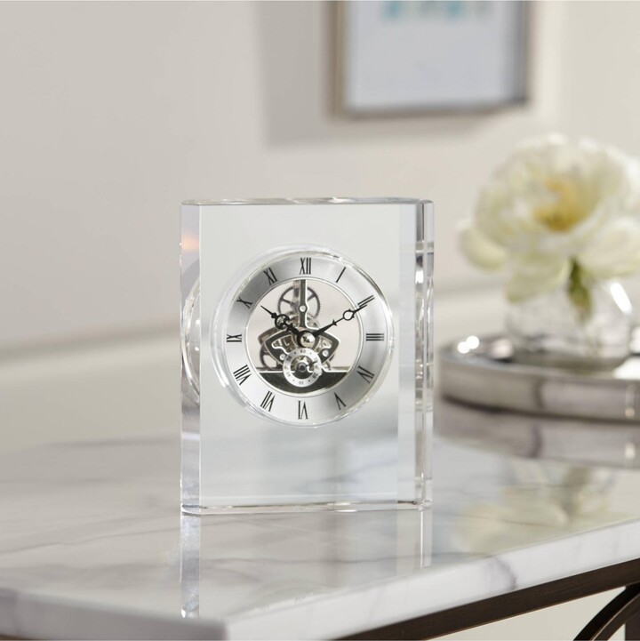 Aimee 6" High Rectangular Crystal Table Clock - Dahlia Studios - ShopStyle
