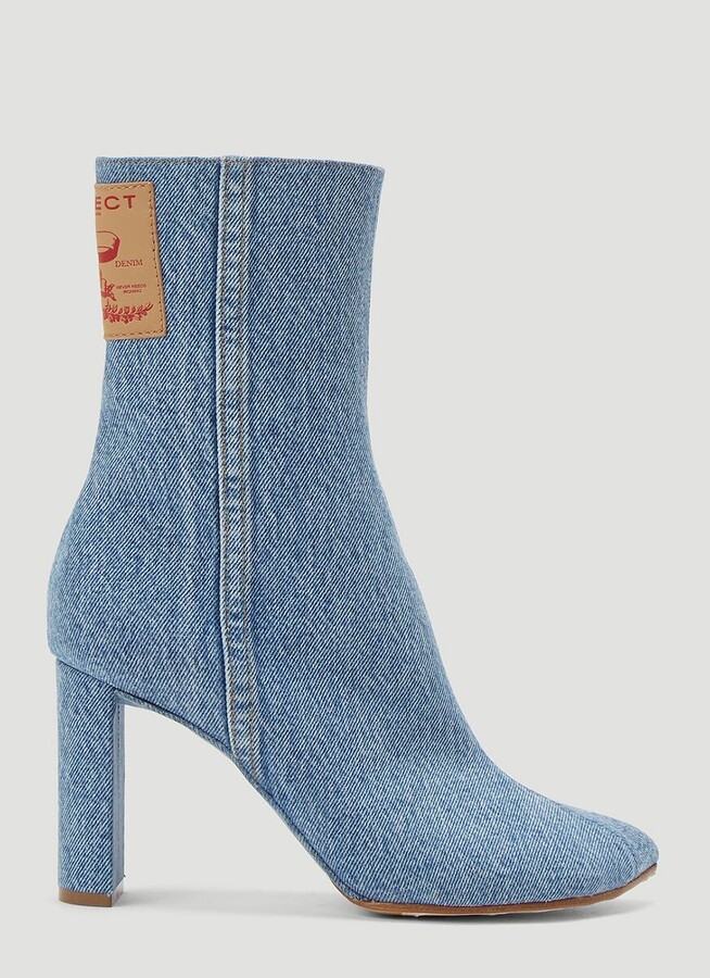 Y/Project Denim Heeled Boots - ShopStyle