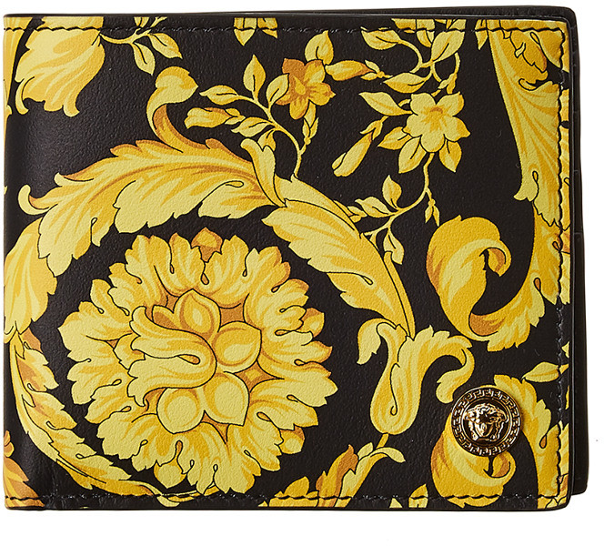 Versace Baroque Print Leather Bifold Wallet - ShopStyle