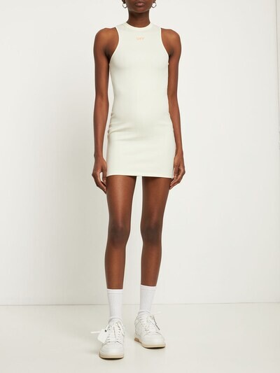 Off-White Sleek rowing stretch jersey mini dress - ShopStyle