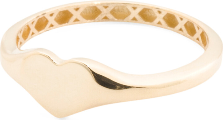 Golden Clef Made In Italy 14k Gold Heart Signet Ring - ShopStyle