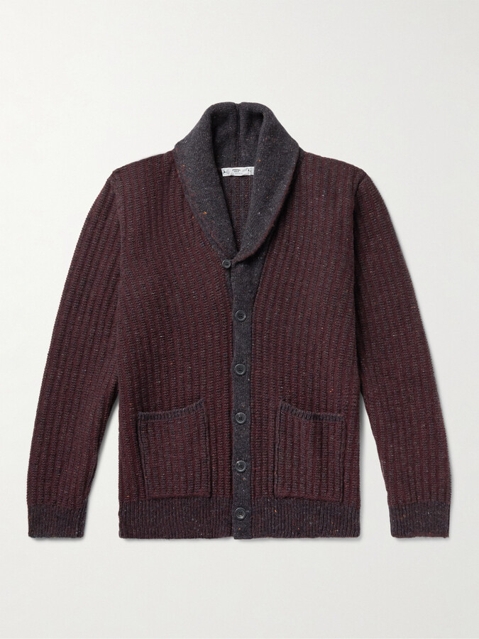 Inis Meáin Shawl-Collar Ribbed Donegal Merino Wool and Cashmere-Blend ...