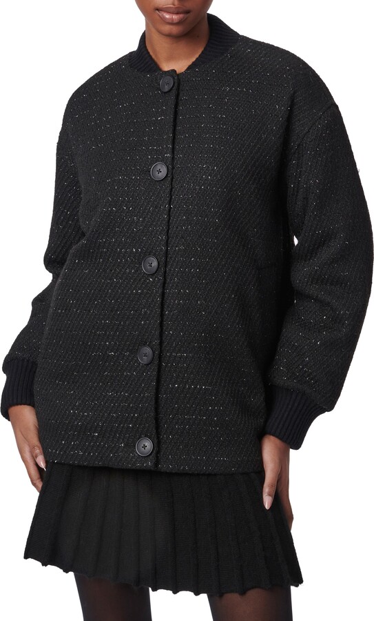 Bernardo Rib Trim Tweed Jacket - ShopStyle