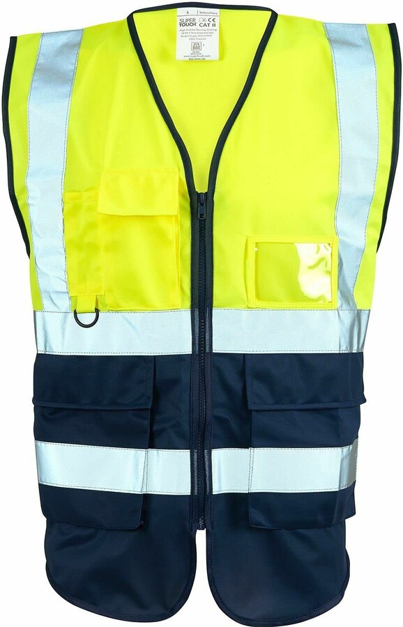 LIZZIE JACOBS Hi Viz Executive Vests Zip Fastening High Visibility ...
