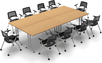 TeamWORK Tables 10 Person Conference Meeting Tables with 10 Chairs ...