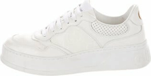 Gucci GG Logo Leather Sneakers - ShopStyle