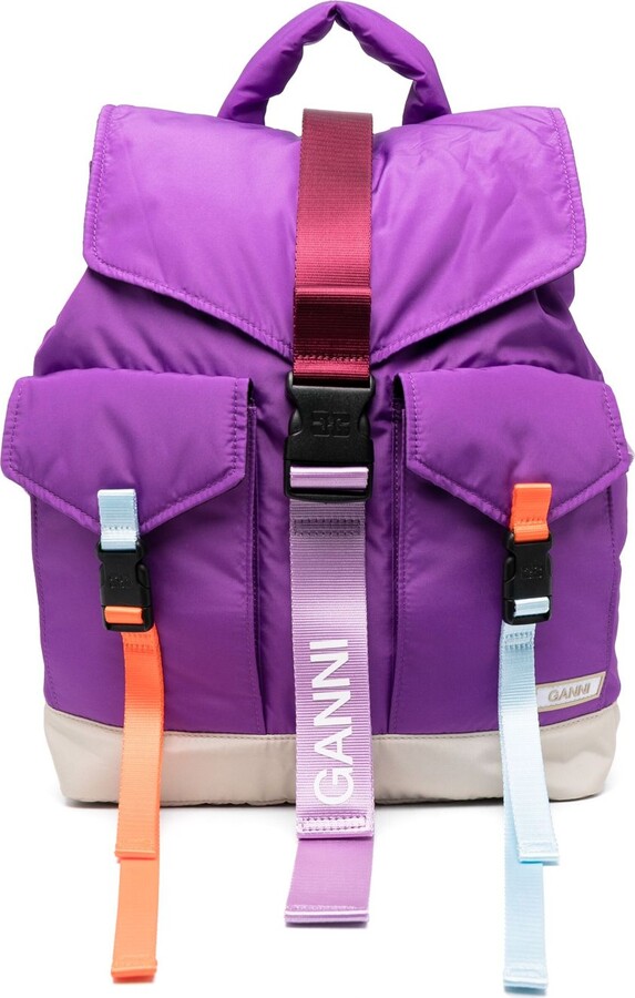 Ganni Tech multi-pocket backpack - ShopStyle