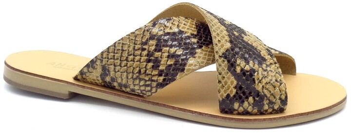 Enyo Python Print Leather Slide Shoe - ShopStyle