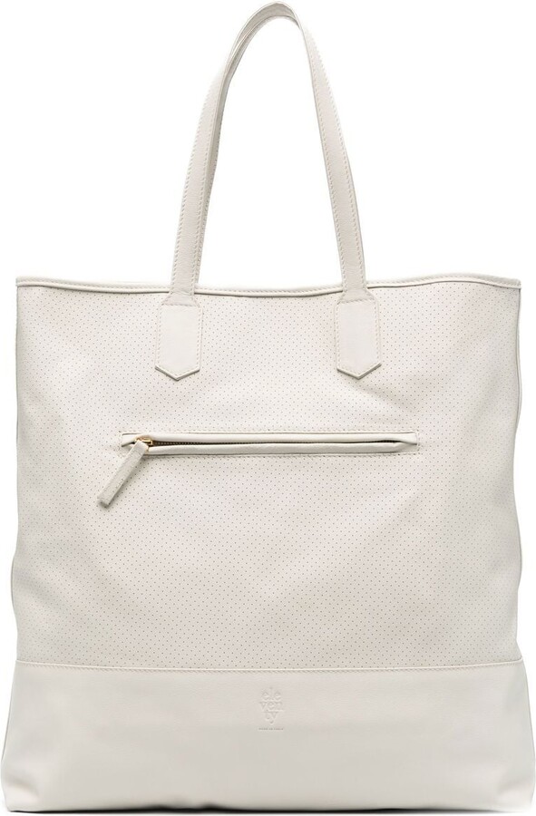 Eleventy Perforated Rectangular-Shaped Tote Bag - ShopStyle