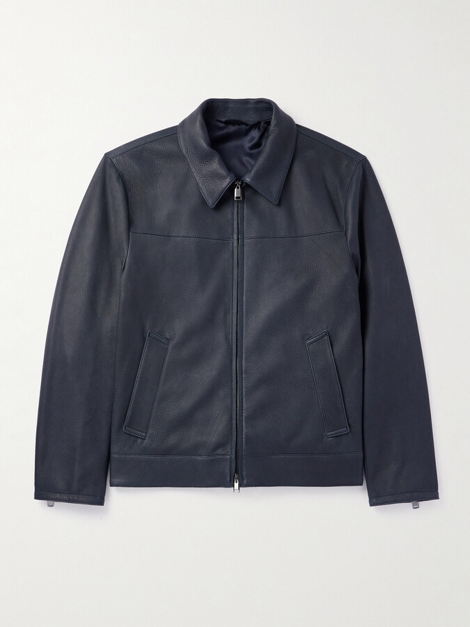 Brioni Full-Grain Leather Blouson Jacket - ShopStyle