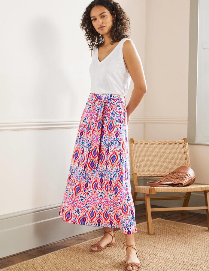 Boden Rosemary Linen Midi Skirt - ShopStyle