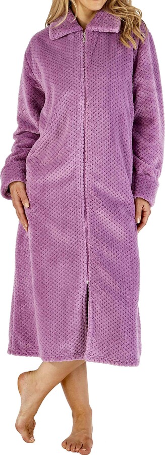 Slenderella Ladies Womens Soft Light Purple Thick Waffle Fleece ...
