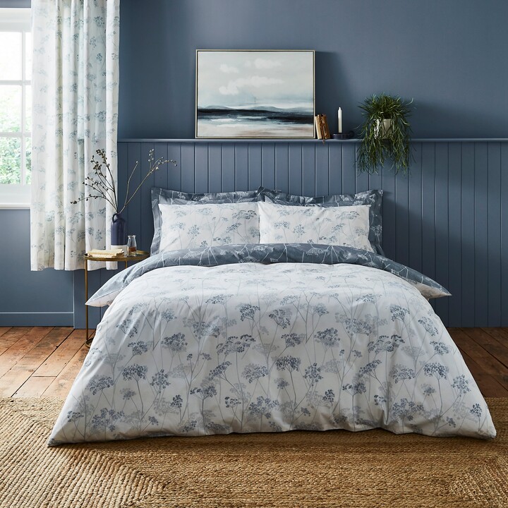 Dunelm Cow Parsley Duvet Cover and Pillowcase Set Blue/White - ShopStyle