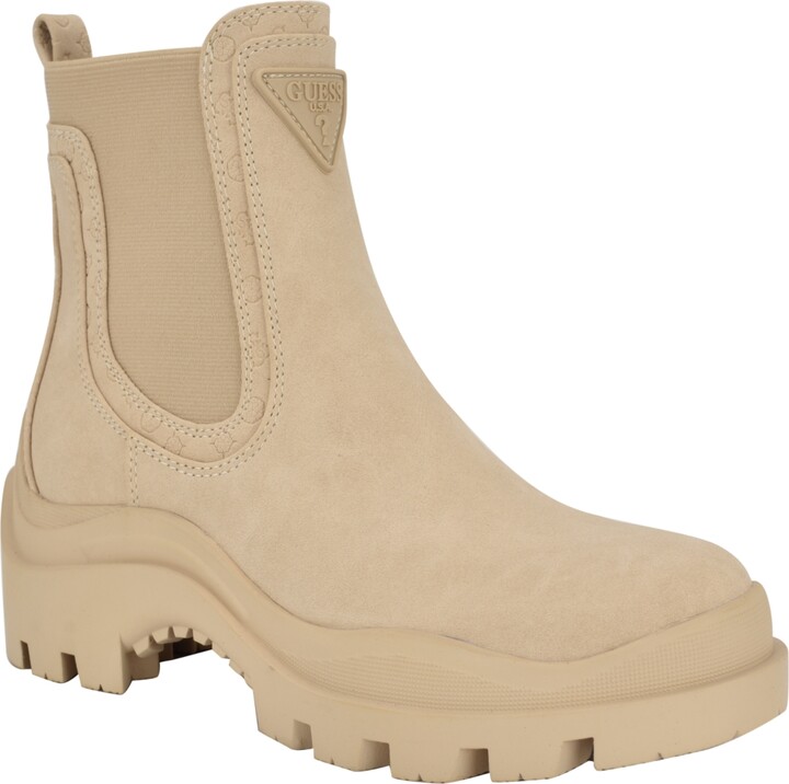 GUESS Women's Yesses Triple Triangle Lug Sole Gore Chelsea Boots ...
