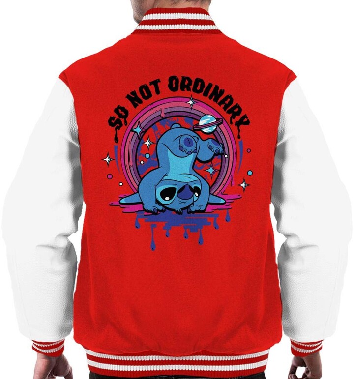 Disney Lilo and Stitch So Not Ordinary Men's Varsity Jacket Red/White ...