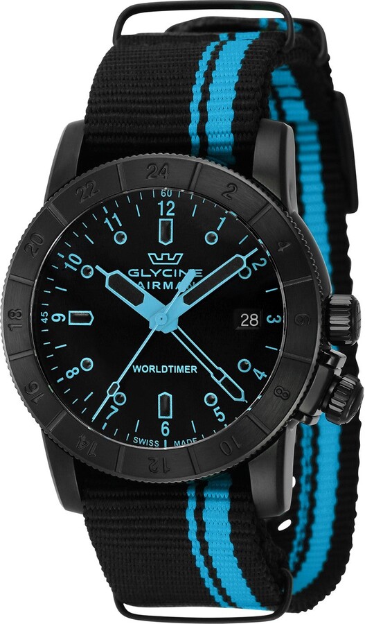 Glycine Men's Airman Worldtimer 42mm Quartz Watch - ShopStyle