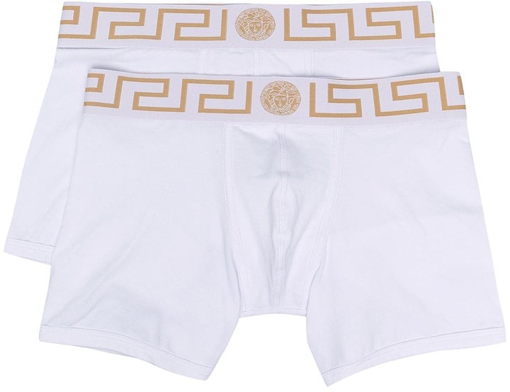 Versace pack of 2 Greca border boxers - ShopStyle
