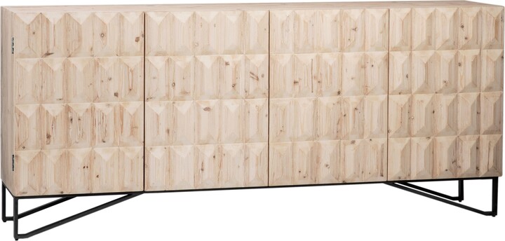 Karina Living Blakely 84-inch Reclaimed Pine and Iron 4-Door Sideboard ...