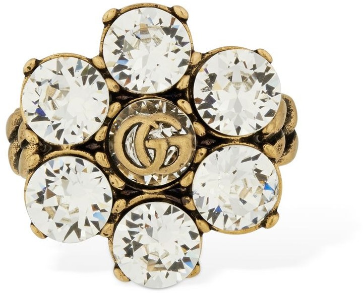 Gucci Gg Marmont Thick Ring W/ Crystal - ShopStyle
