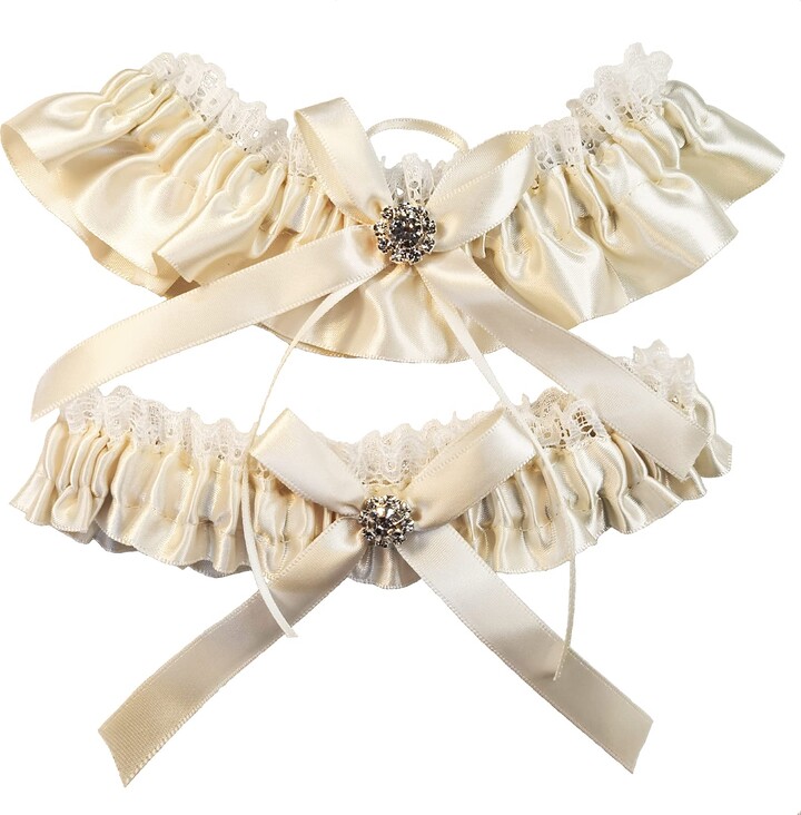 soyung Wedding Bridal Garter Set Ivory lace Satin Garter Belt Party ...