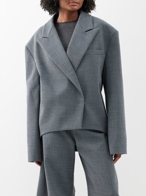 A.W.A.K.E. Mode Oversized Curved Technical Suit Jacket - ShopStyle Blazers