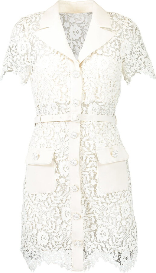 Self-Portrait Rose Lace Mini Dress - ShopStyle