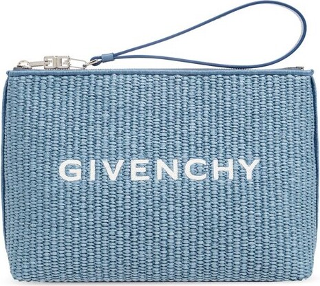 Givenchy Logo Embroidered Raffia Travel Pouch - ShopStyle