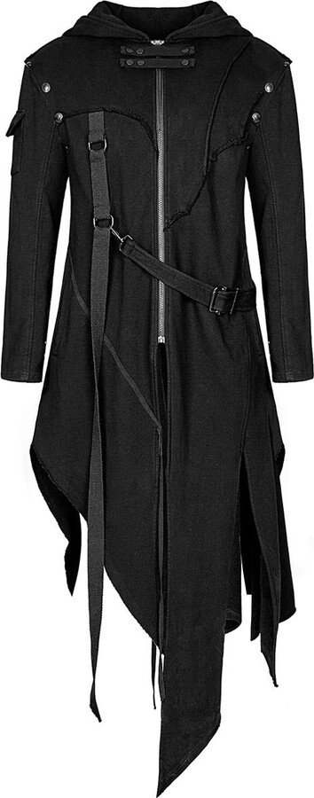 Punk Rave Mens Hooded Jacket Black Goth Dieselpunk Dystopian ...